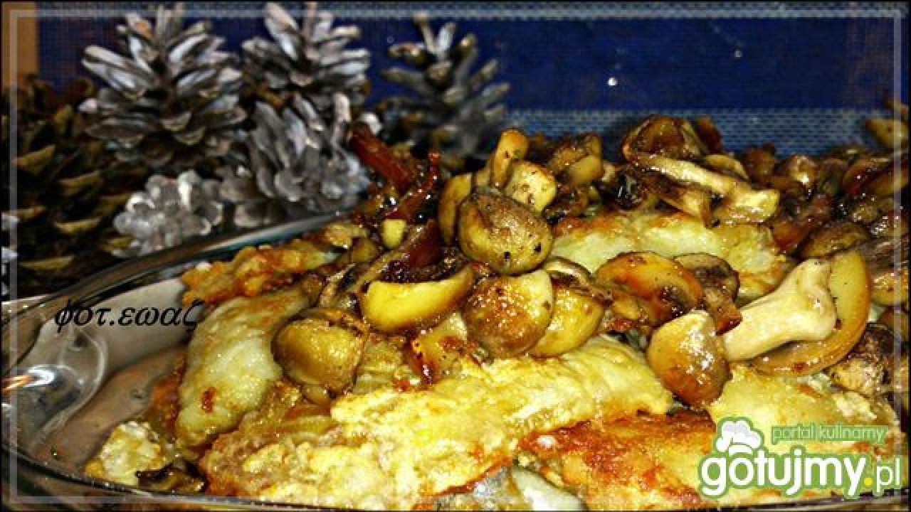 Przepis na Mintaj z pieczarkami